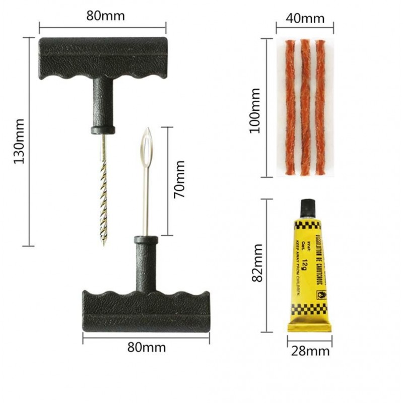 9pcs Kit de Réparation Pneu Tubeless Voiture Moto Auto Crevaison + 5X ...