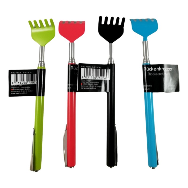 Gratte Dos Télescopique Grattoir Extensible 16-51cm 4 Couleurs + Attache
