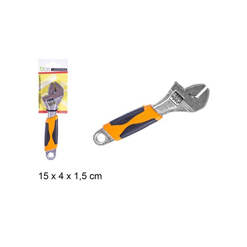 Clé Anglaise Clef à Molette 15cm Acier Chromé Ouverture 0 à 21 mm Bricolage